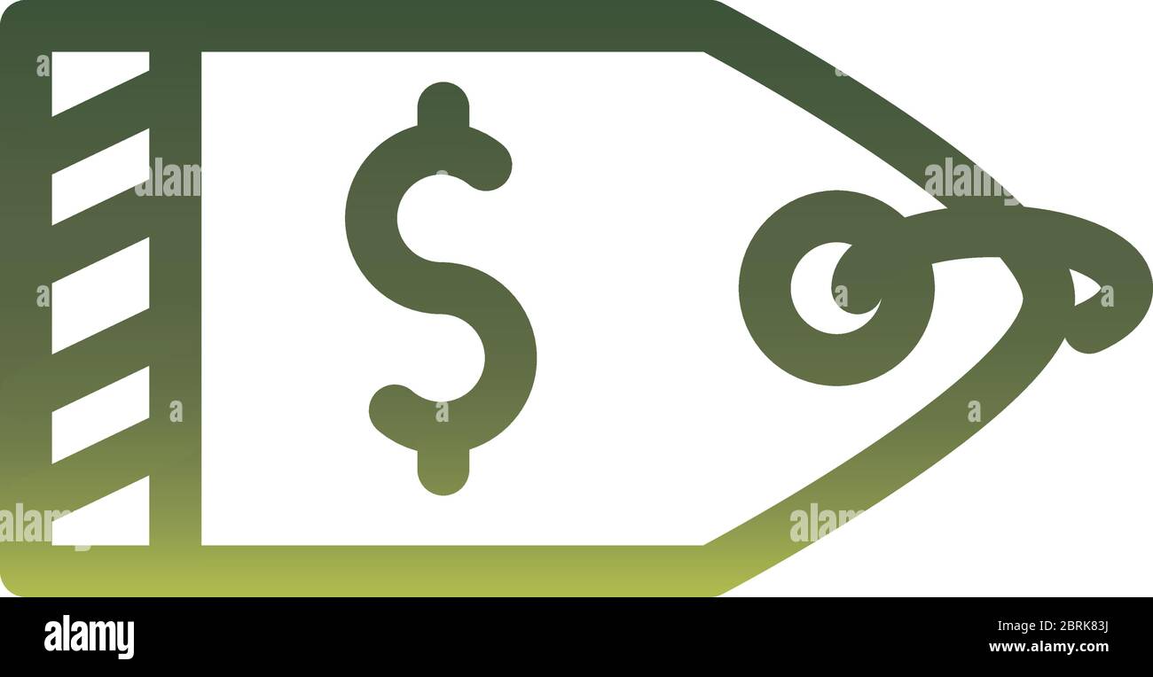 dollar inside label gradient style icon of money financial banking ...