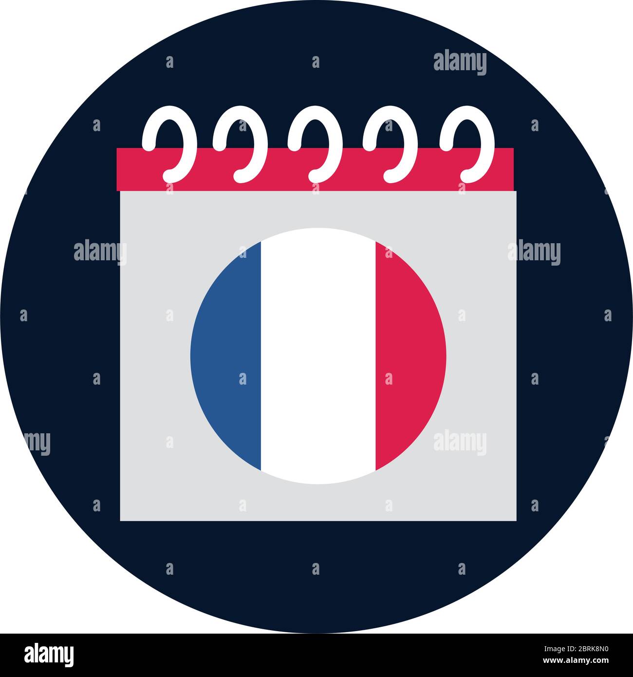 france calendar block and flat style icon design, Bastille day and ...