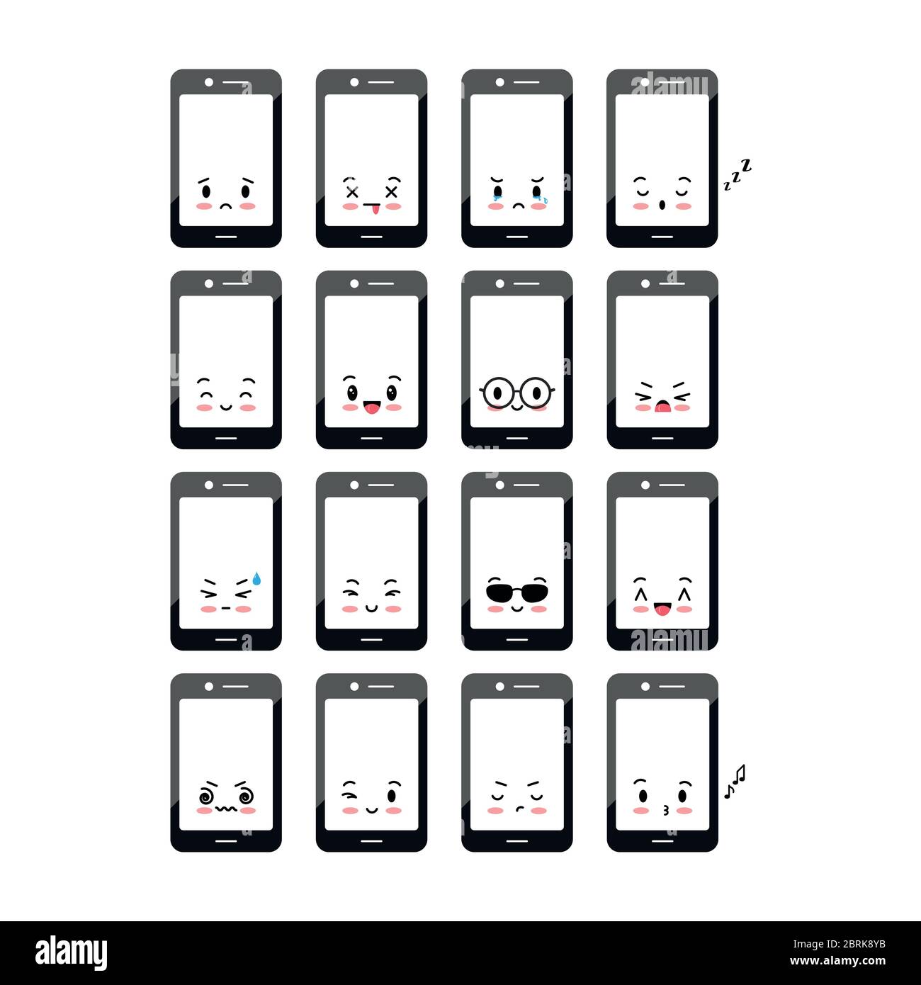 Emoji face phone Cut Out Stock Images & Pictures - Alamy