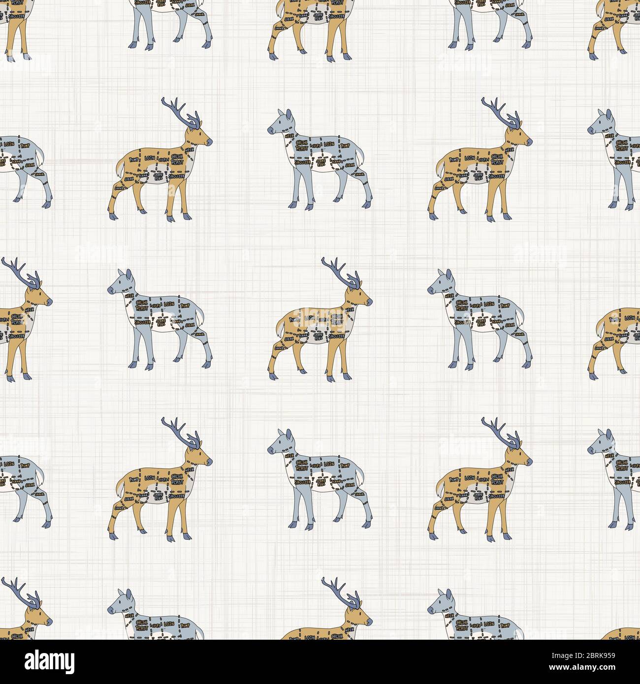 Seamless french farmhouse stag and doe cut chart pattern. Farmhouse ...