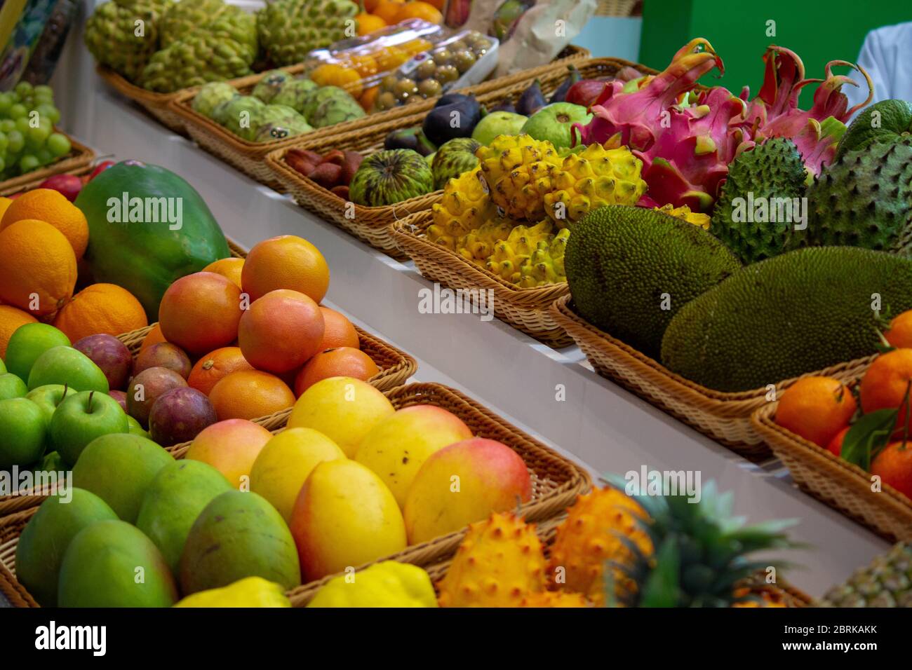 background: Mix of Assorted Fresh fruits at a vegetable shop Stock ...