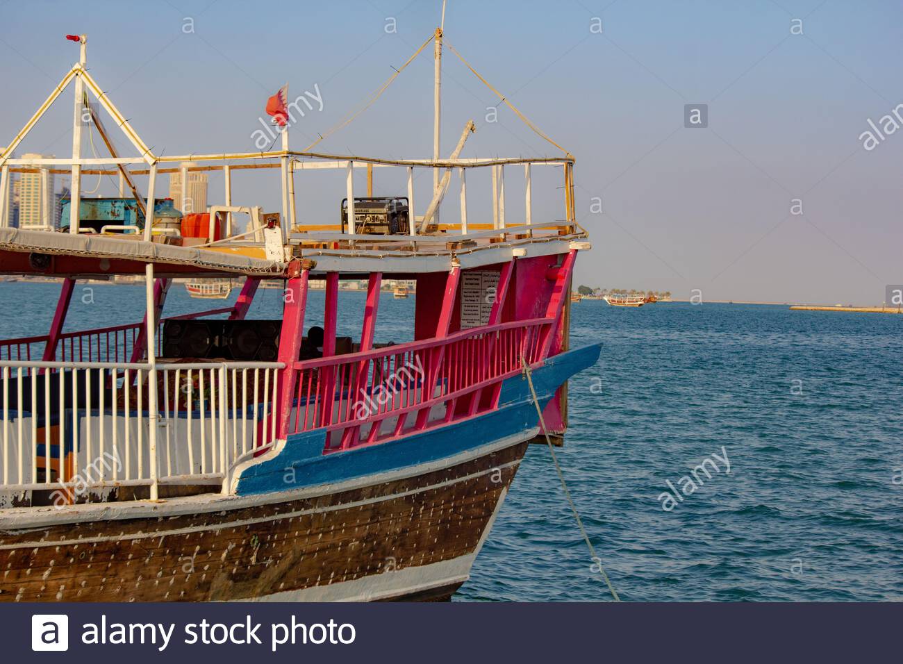 Dhow Boat Sailing In Arabian Gulf High Resolution Stock Photography and ...