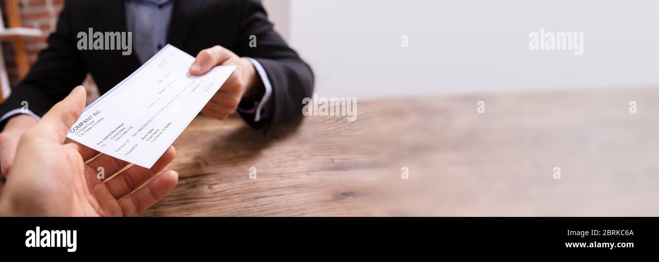 Paycheck Or Payroll Check. Salary Payment Or Insurance Stock Photo - Alamy