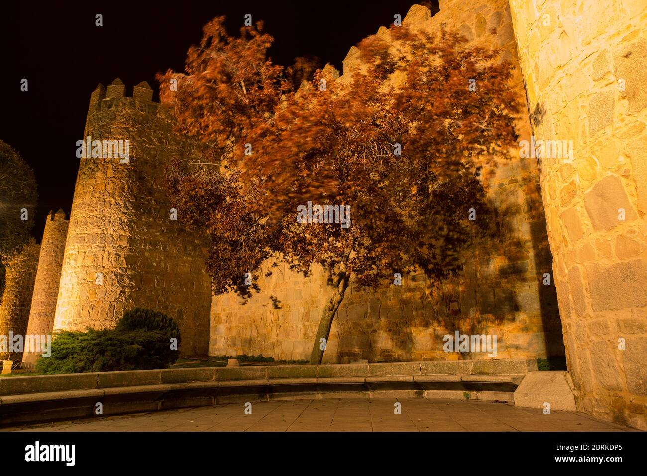 Avila walls at night, Castile and Leon, Spain Stock Photo - Alamy