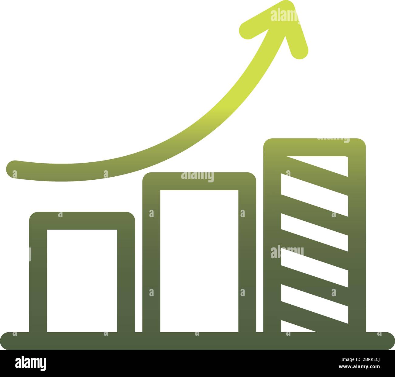 Infographic bar chart gradient style icon design, Data information ...
