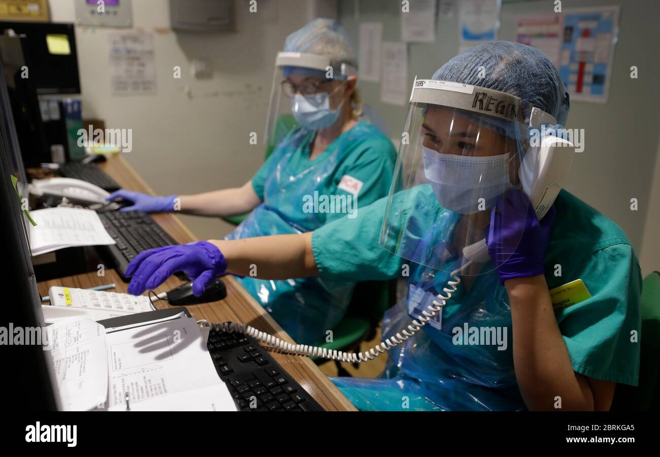 Nursing staff work in a ward where the TACTIC-R trial is being carried ...