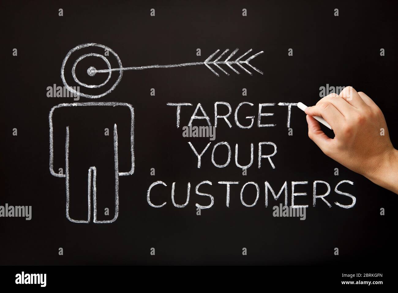 Hand drawing Customer Targeting concept with chalk on blackboard Stock ...