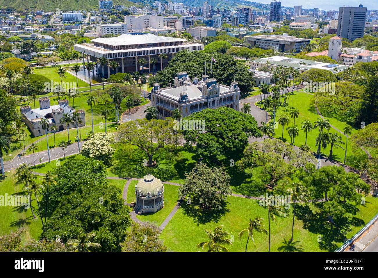 Iolani Palace, State Capitol, Honolulu, Oahu, Hawaii Stock Photo - Alamy