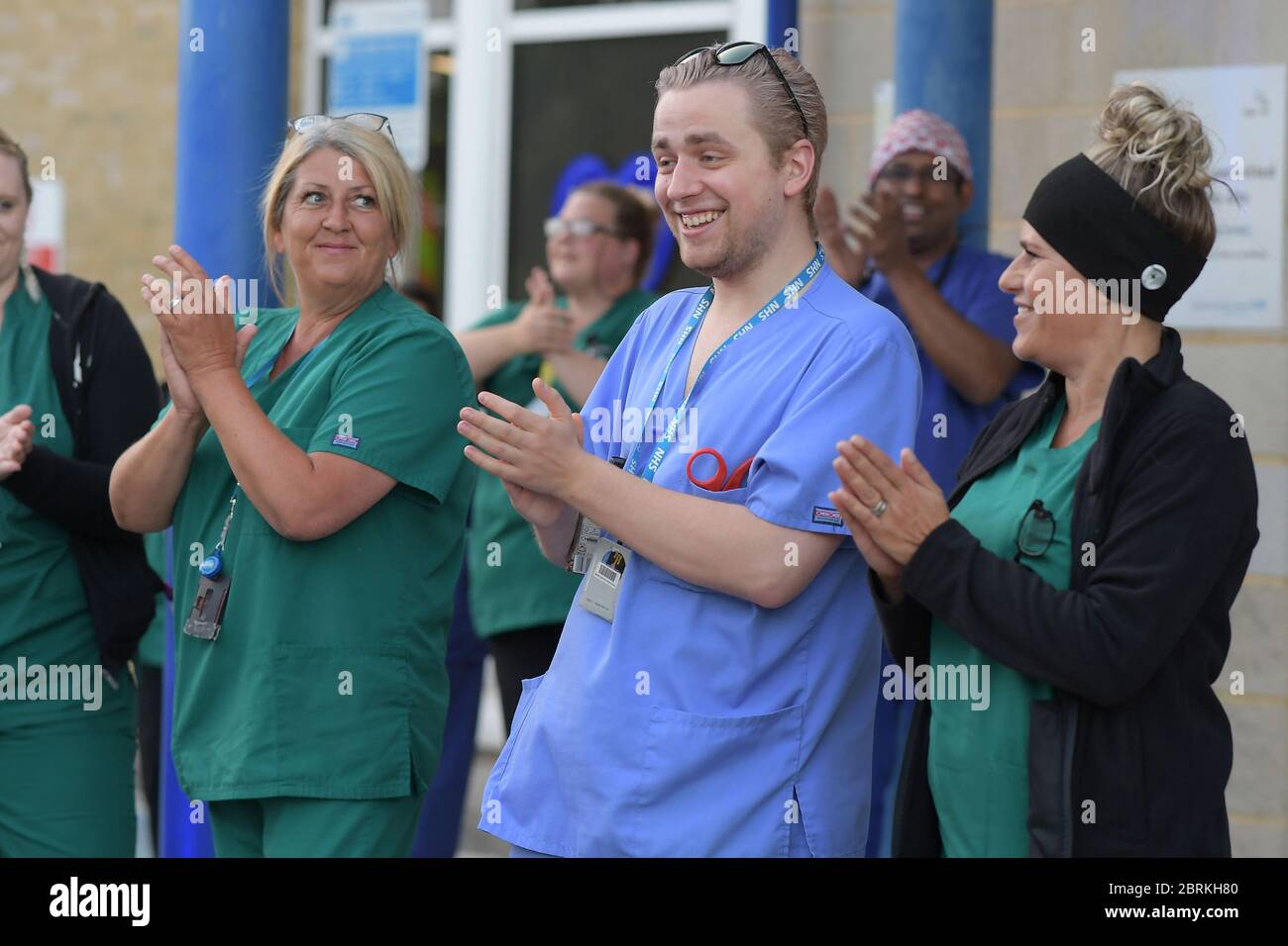 The weekly Clap for carers at Southend University Hospital Essex Stock ...