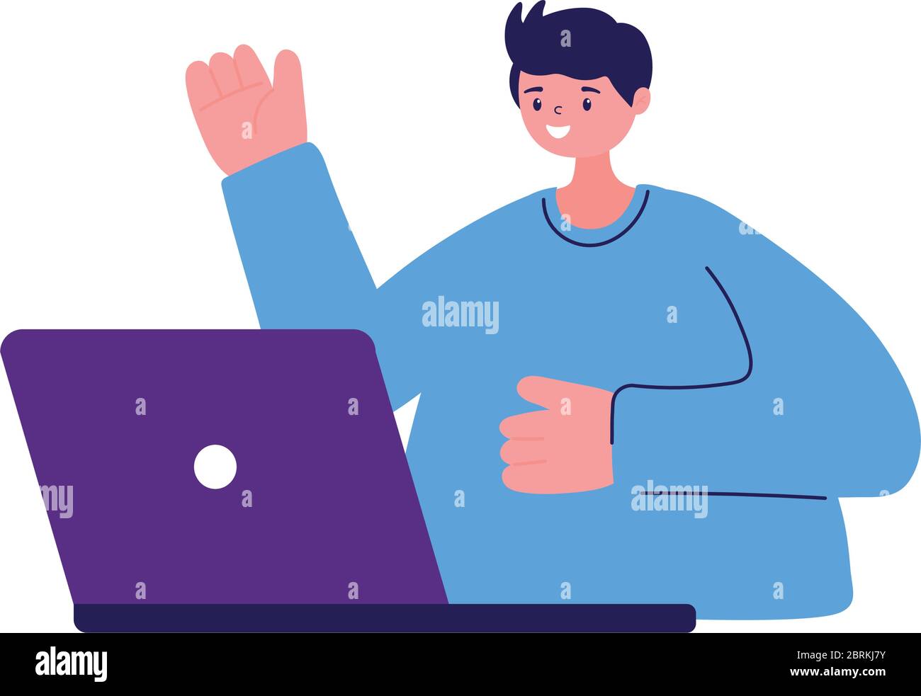 Man with laptop chatting design, Message chat and communication theme ...
