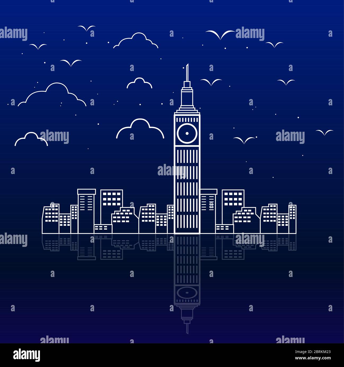 London night sky illustration Stock Vector Images - Alamy