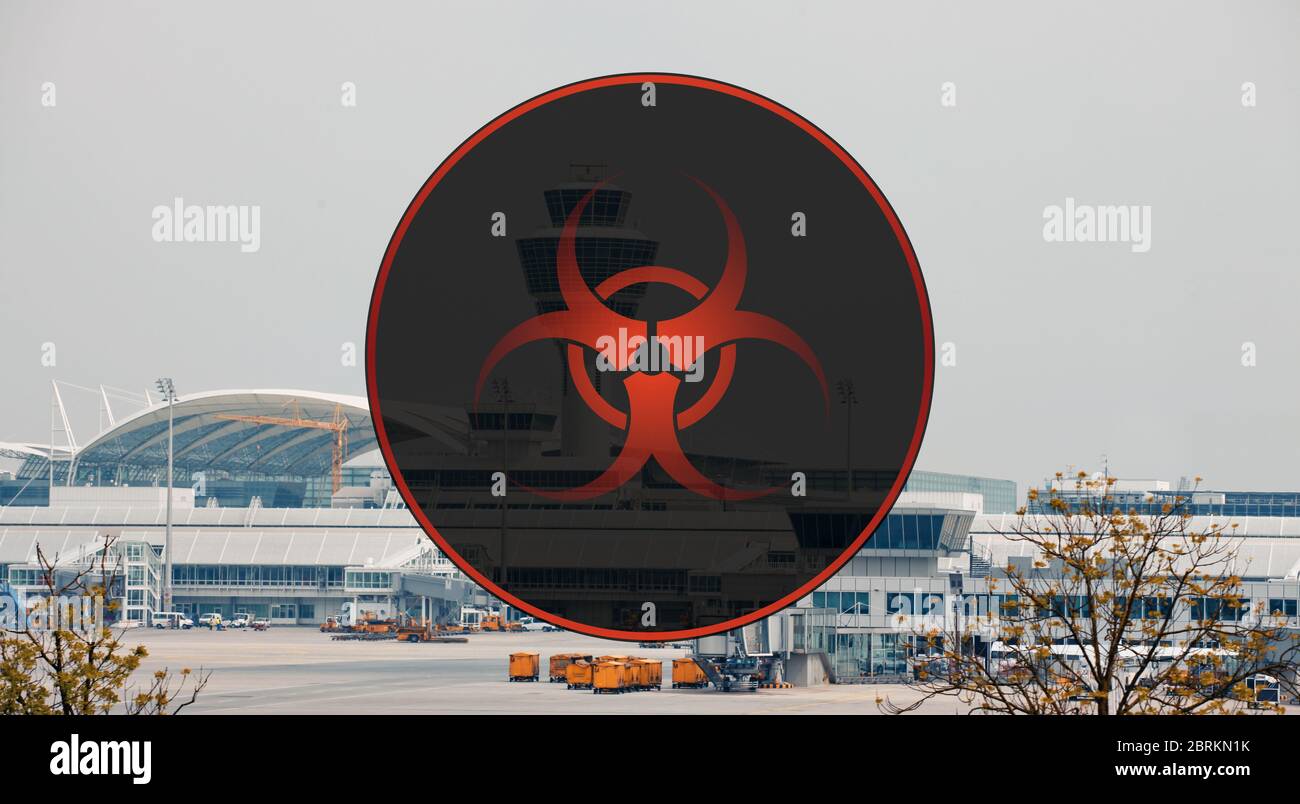 Biohazard symbol sign of biological threat. 3D medical illustration ...