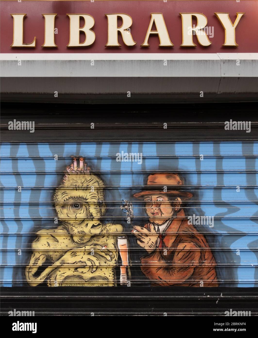 library mural Manhattan NYC Stock Photo - Alamy