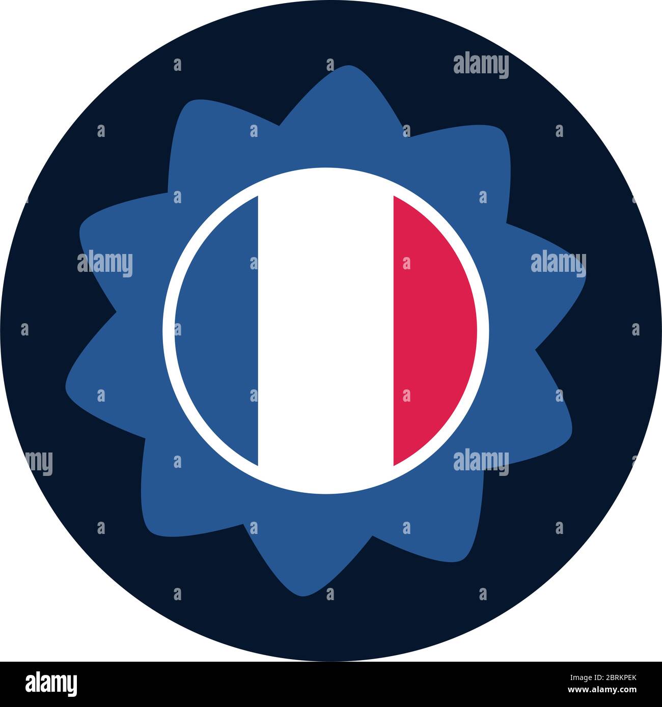 france seal stamp block and flat style icon design, Bastille day and ...