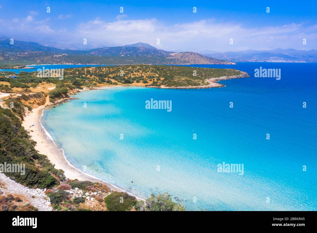 Tropical beach of Voulisma beach, Istron, Crete, Greece Stock Photo - Alamy