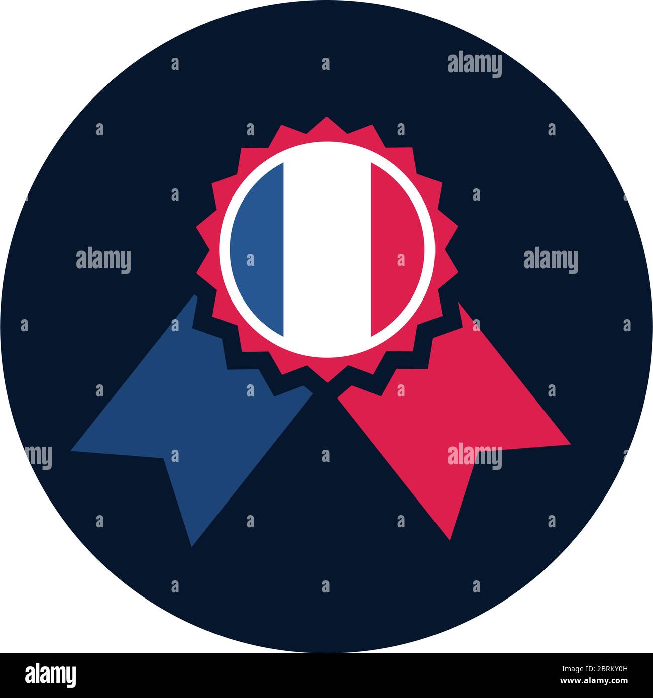 france seal stamp with ribbon block and flat style icon design ...