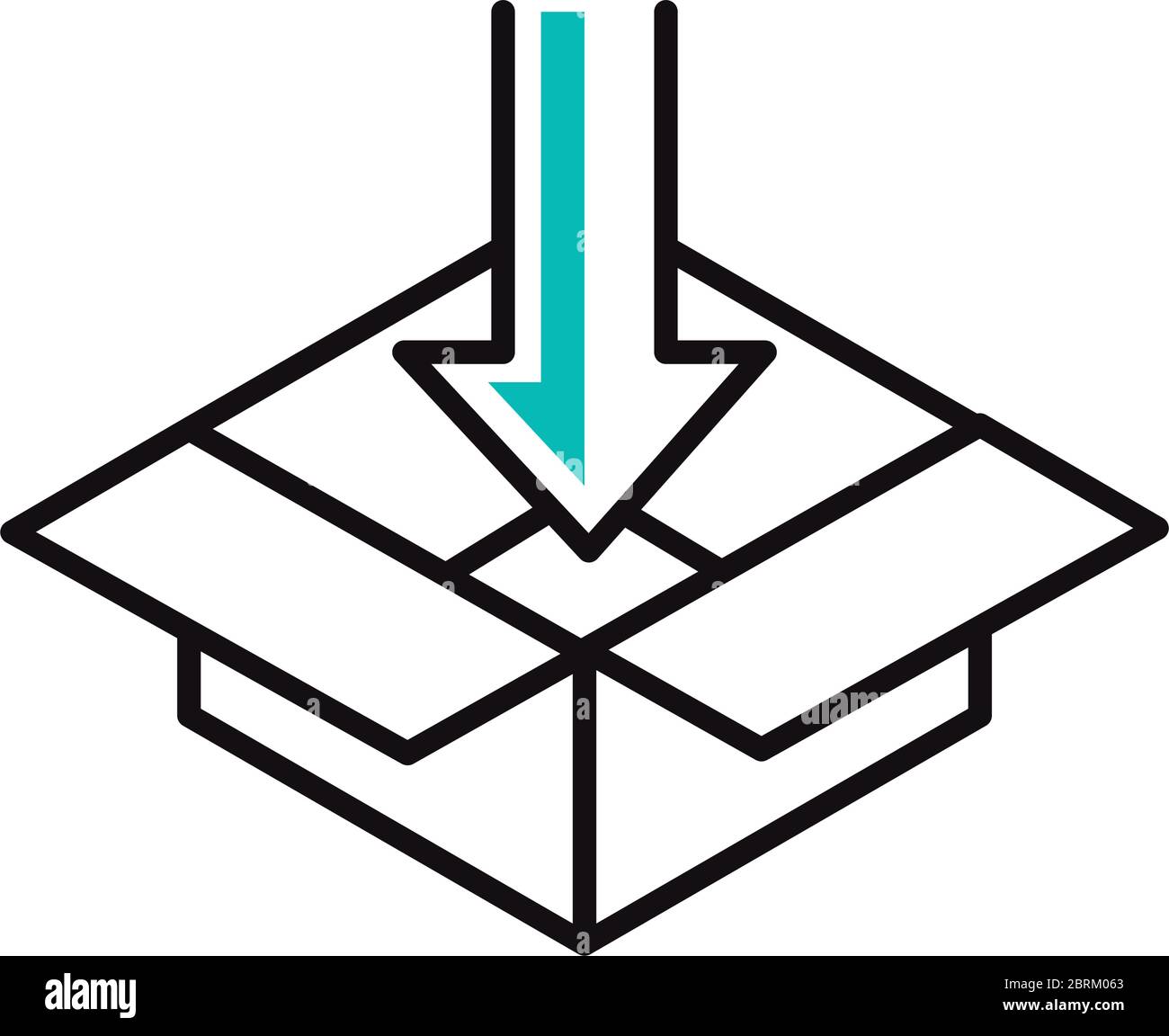 Box with down arrow Cut Out Stock Images & Pictures - Alamy
