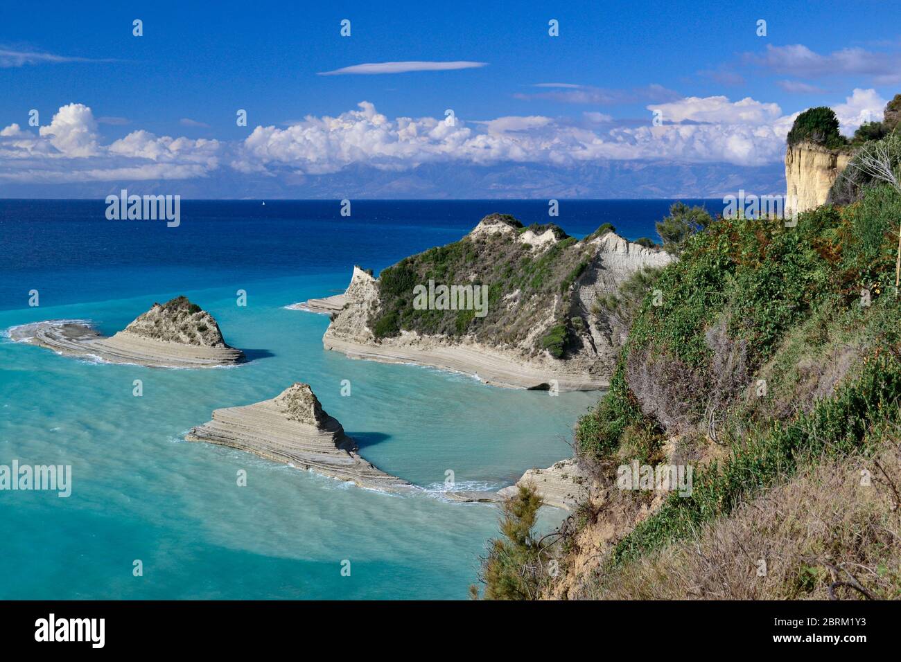 Cape Drastis at Corfu island in Greece. Cape Drastis is an unspoiled ...