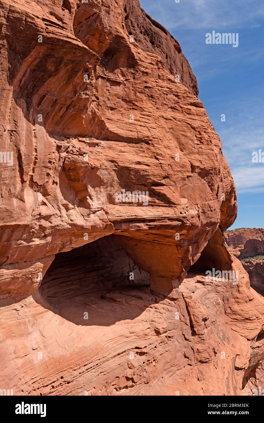Hidden Caves in the Sandstone in Canyon de Chelly National Monument in ...