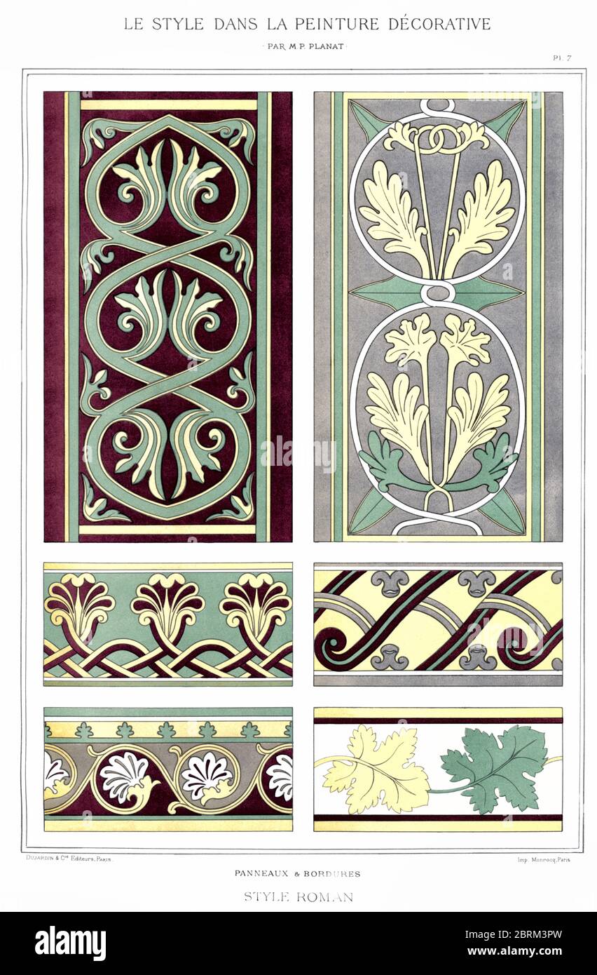 Roman Style: Panels and borders, from Style in Decorative Painting 1892 ...