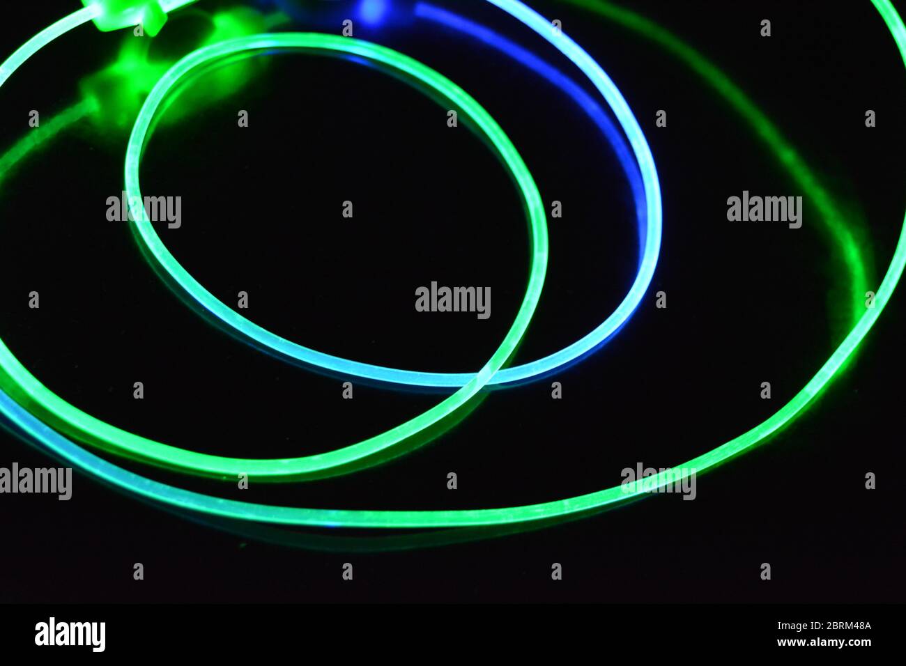 Green and blue light wire, a light guide wire with different light ...