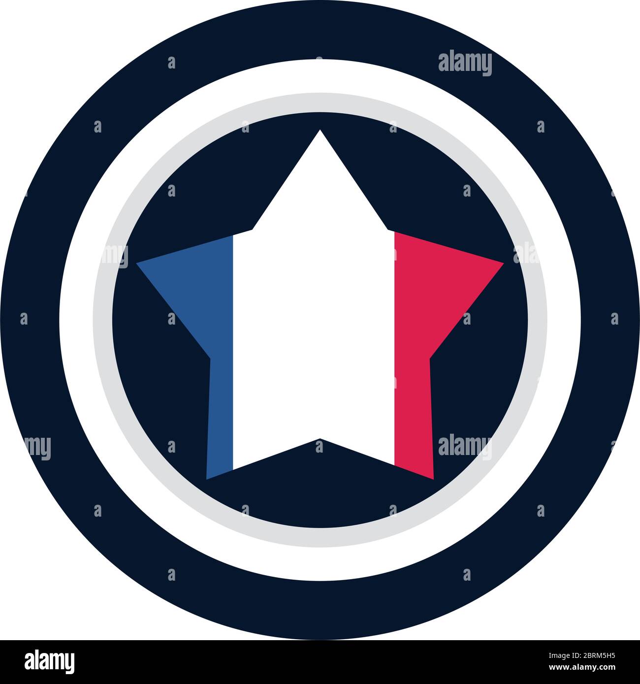 france star inside seal stamp block and flat style icon design ...