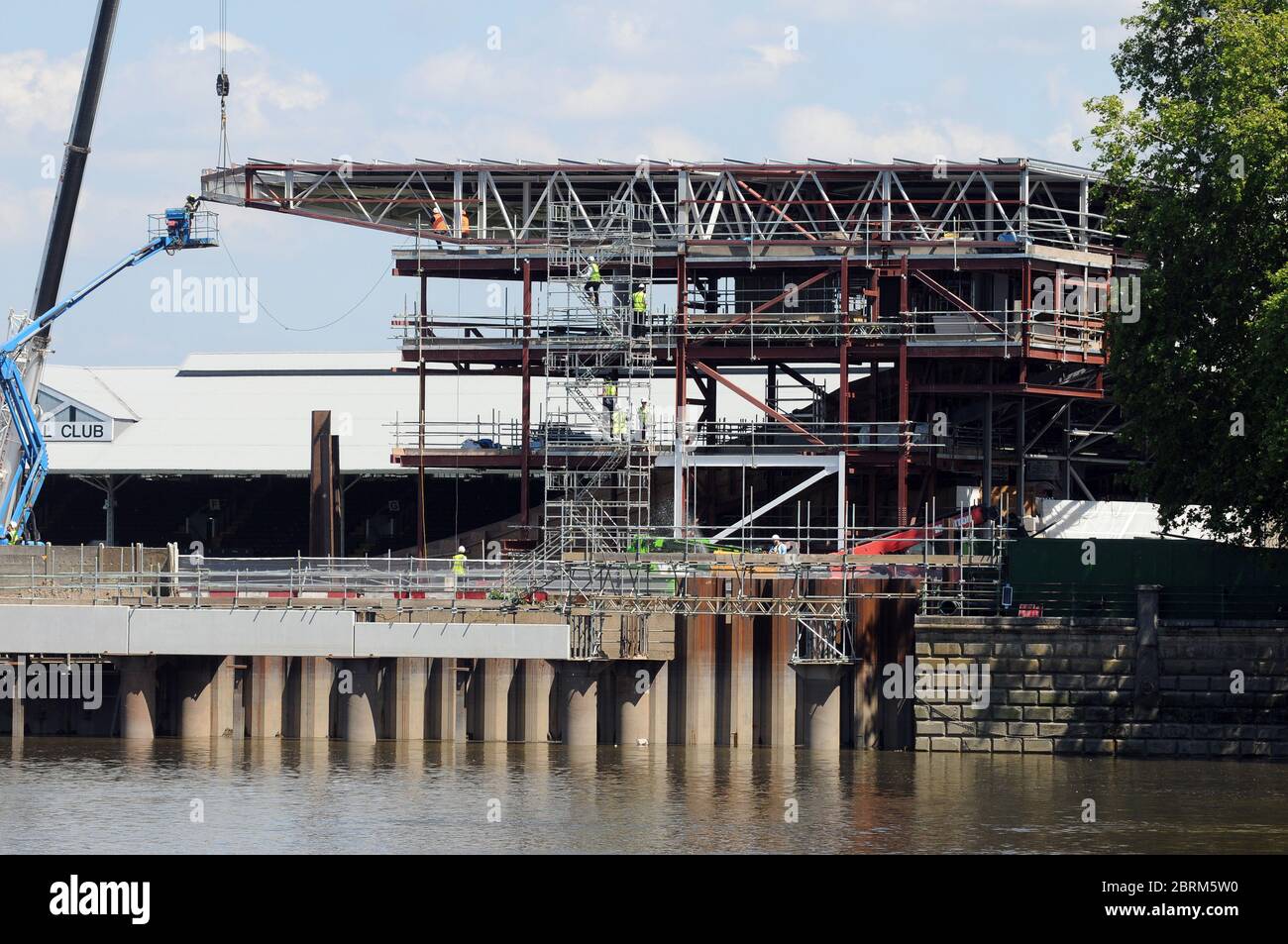 London, UK, 21 May 2020 Construction of Fulham Football club at Craven ...