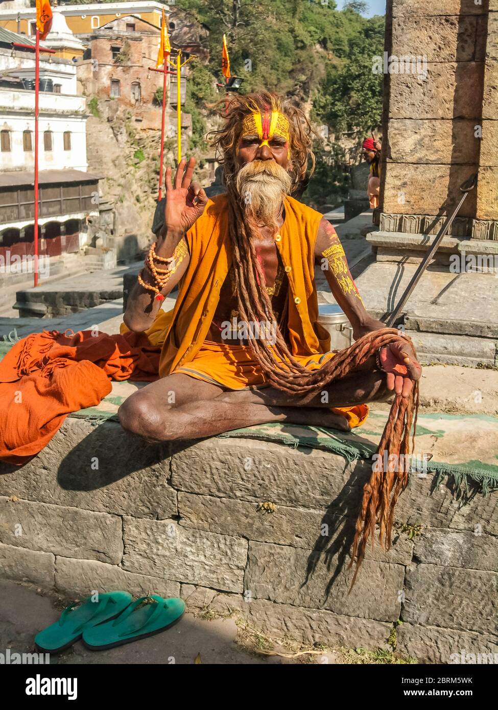 Kathmandu, Colourful Brahmin-Chetris Hindu Holy men at Pashuputinath ...