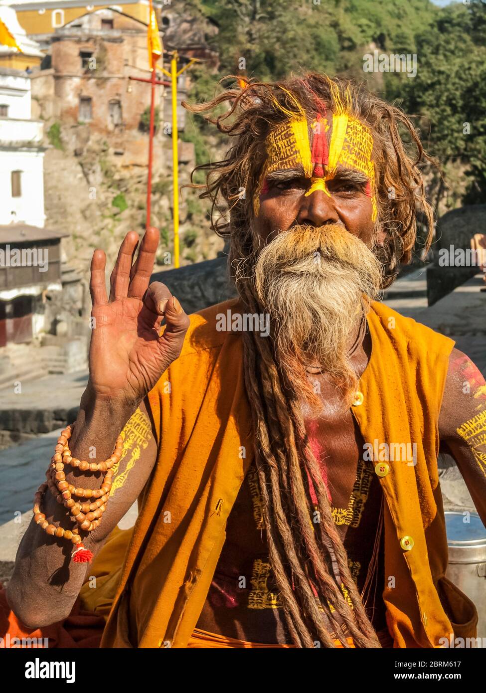 Kathmandu, Colourful Brahmin-Chetris Hindu Holy men at Pashuputinath ...
