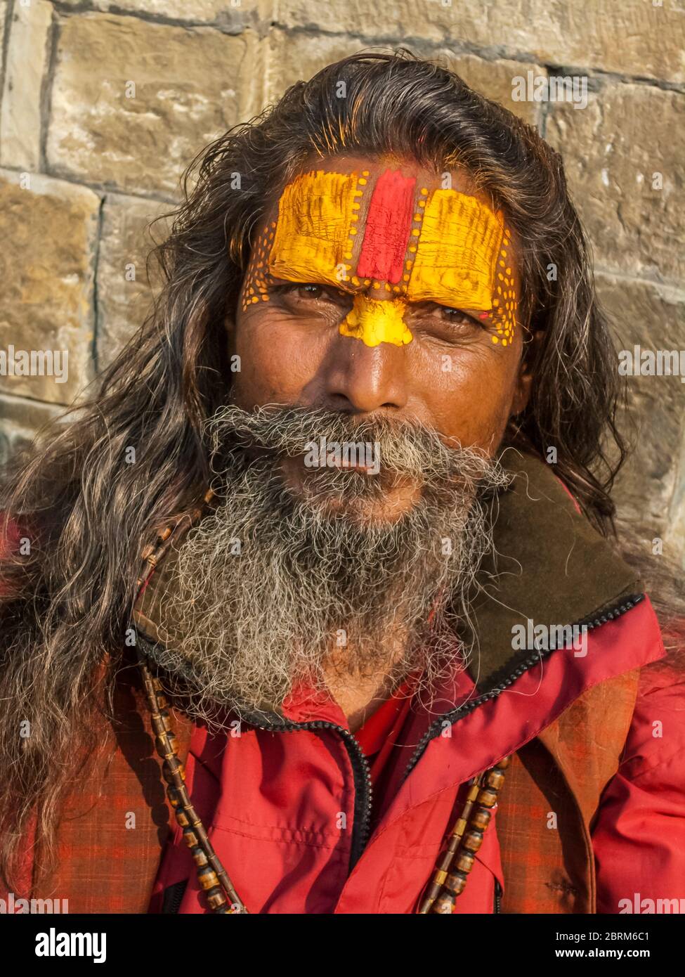 Kathmandu, Colourful Brahmin-Chetris Hindu Holy men at Pashuputinath ...
