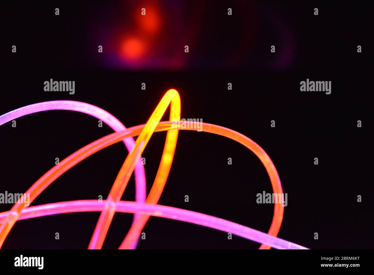 Orange and blue light wire, a light guide wire with different light ...