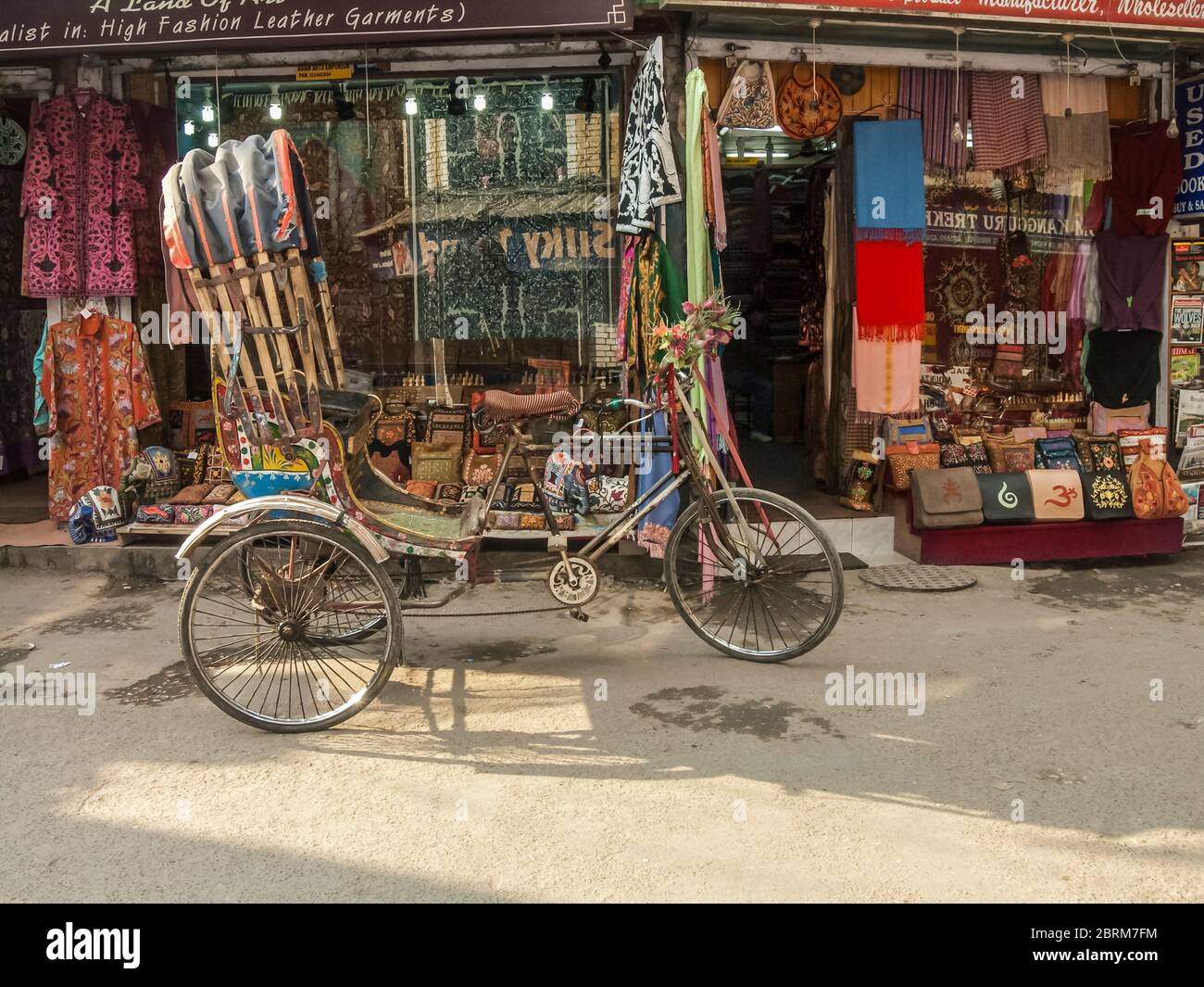 Kathmandu, Patan. Colourful street scenes with rickshaw drivers or is ...