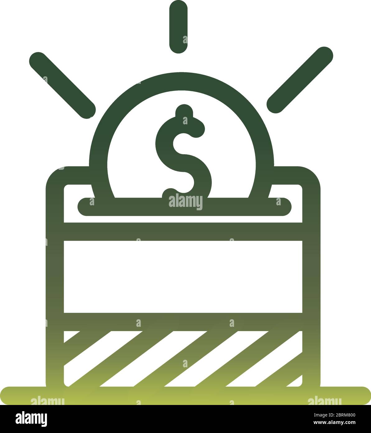 Coin with dollar symbol gradient style icon of money financial banking ...