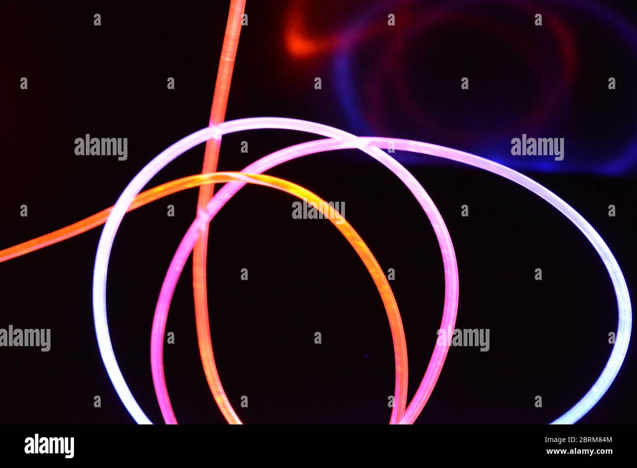 Orange and blue light wire, a light guide wire with different light ...