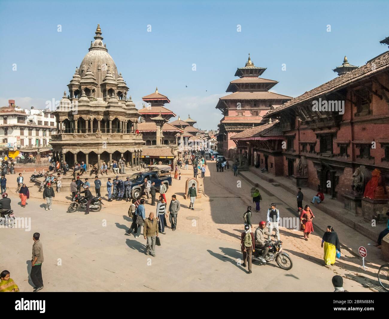 Nepal, Kathmandu. Colourful street scenes in the medieval Durbar Square ...