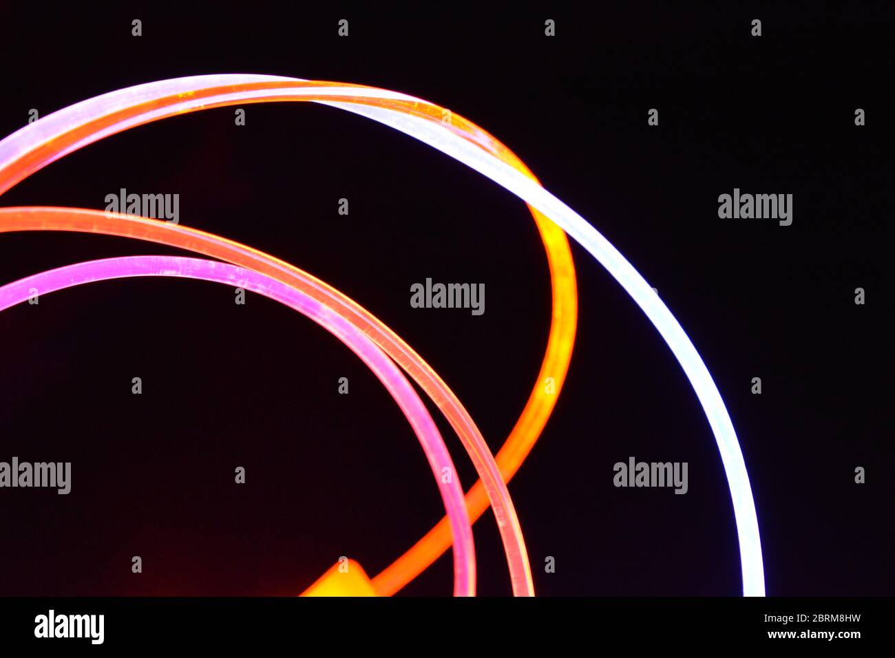 Orange and blue light wire, a light guide wire with different light ...