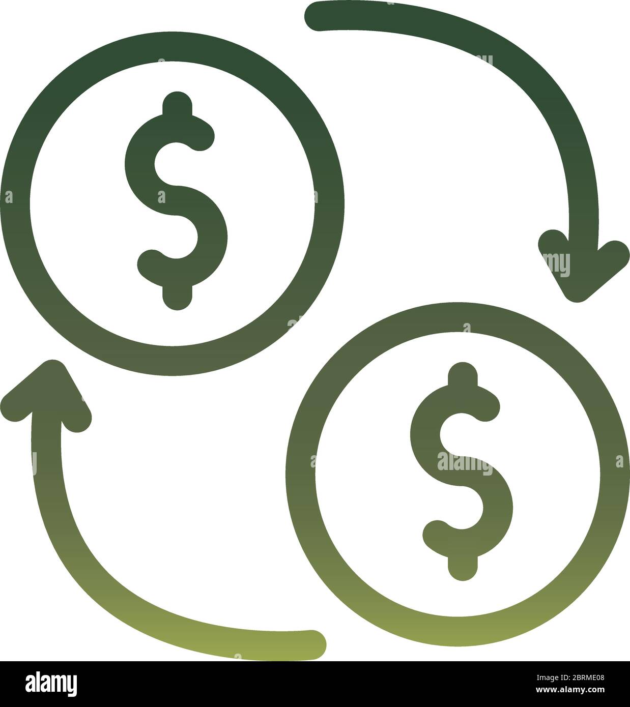 coins with arrows gradient style icon of money financial banking ...