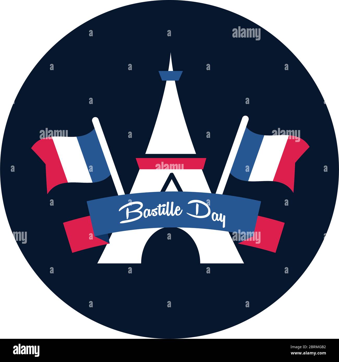 france eiffel tower with flags block and flat style icon design ...