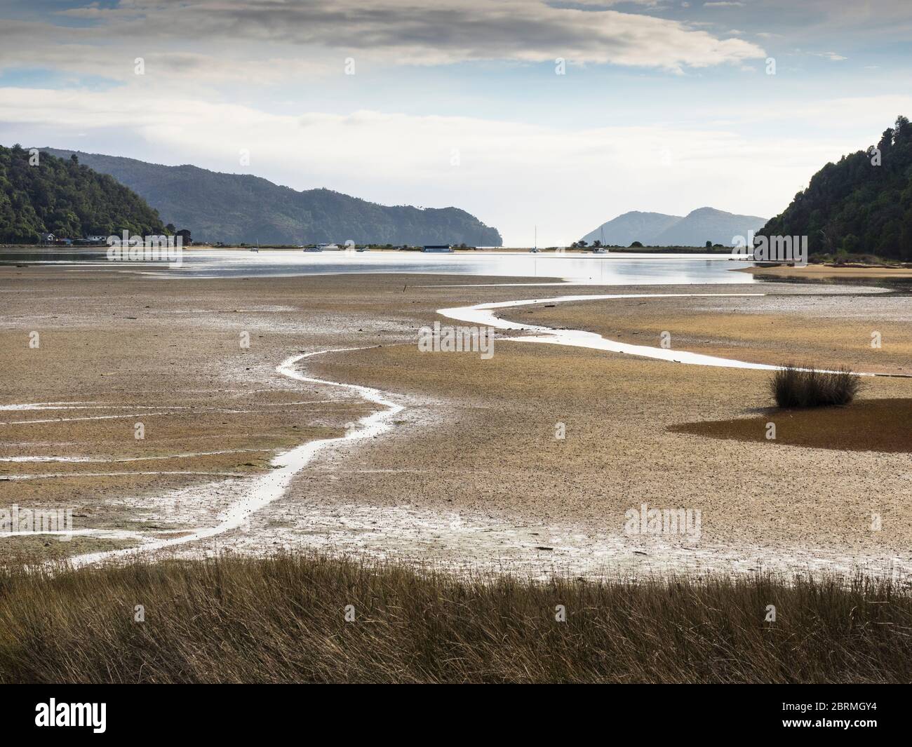 Tidal inlet near Marahau, start of the Abel Tasman Great Walk, South ...