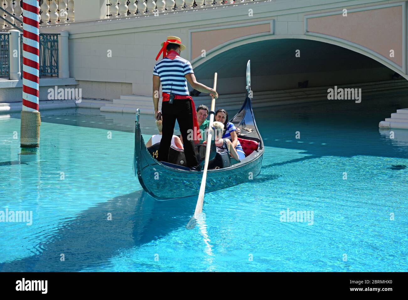 Las Vegas Nevada, USA 10-02-17 Gondola ride. Grand Canal at the ...