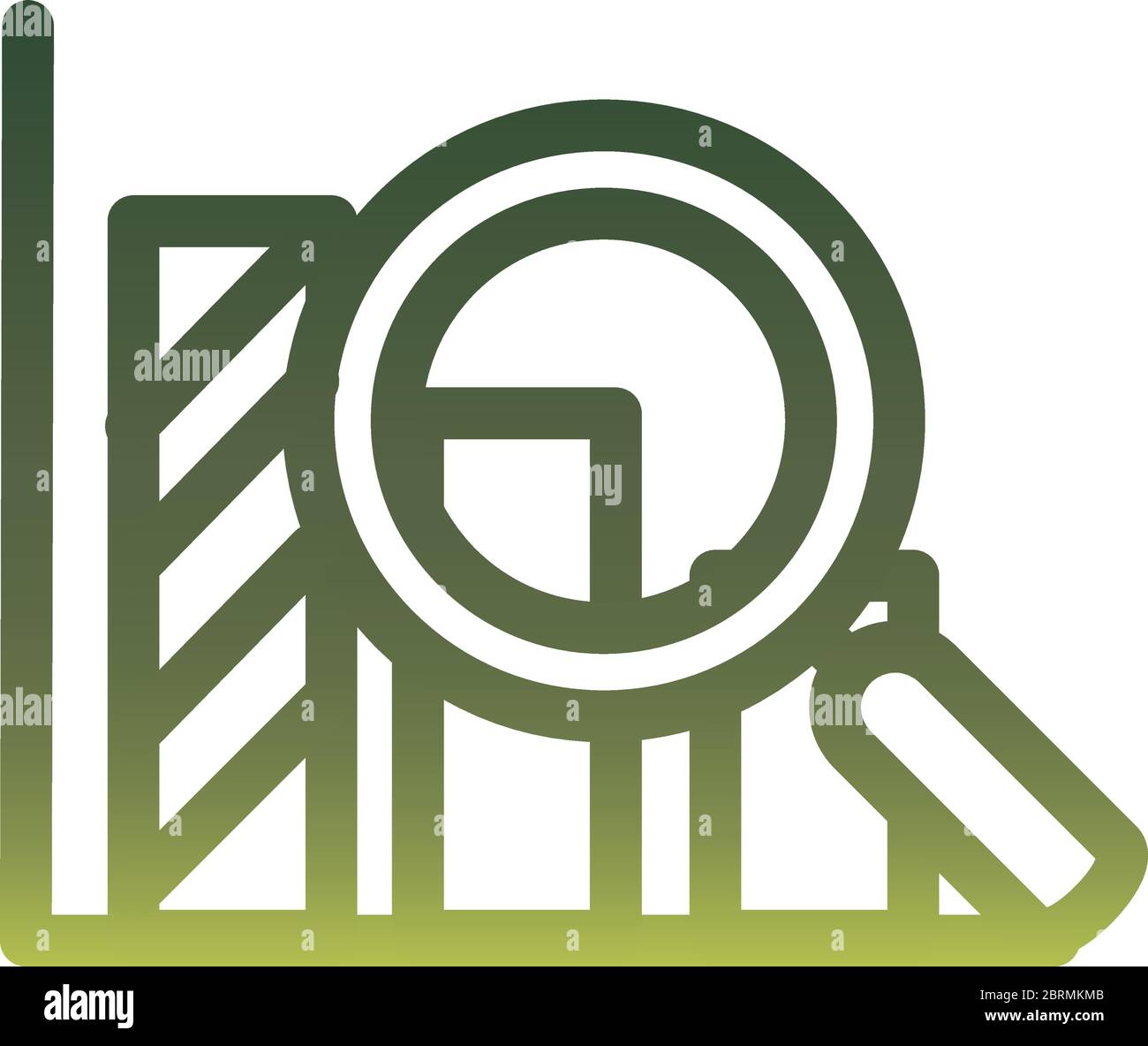 Infographic bar chart with lupe gradient style icon design, Data information business and ...