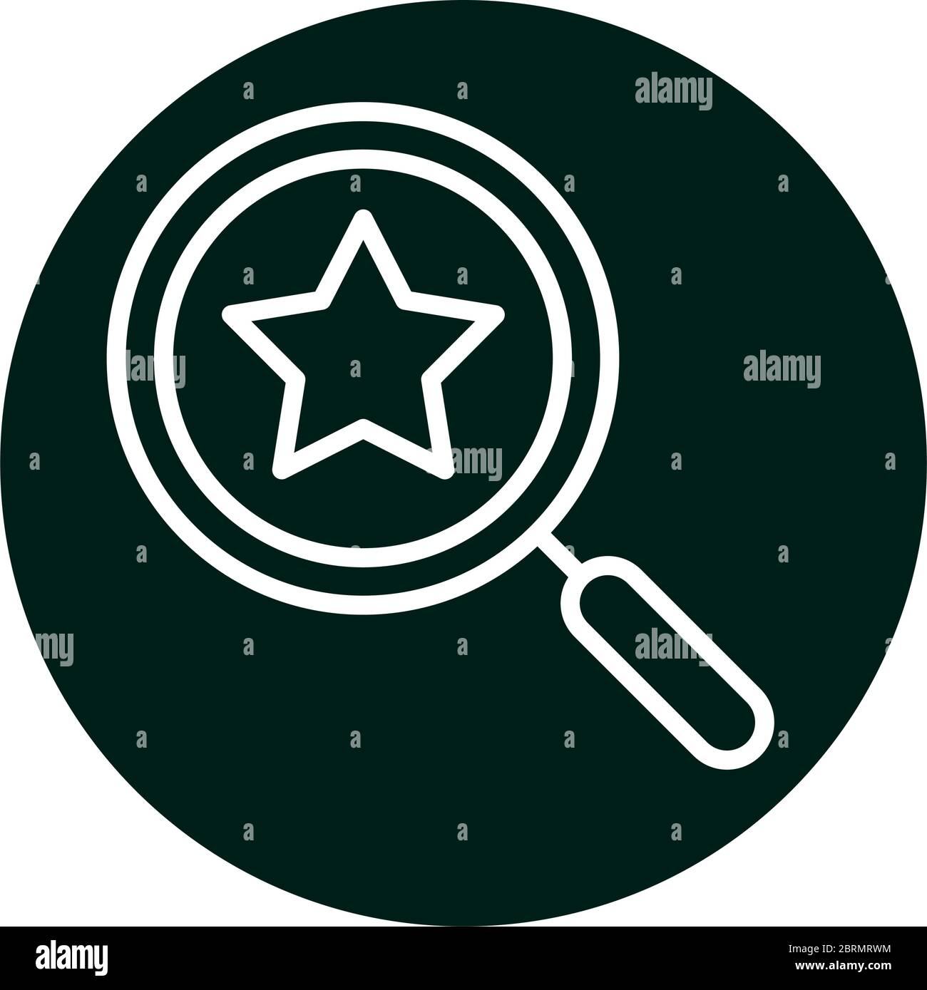 star inside lupe block and line style icon design, Tool search and magnifying glass theme Vector ...