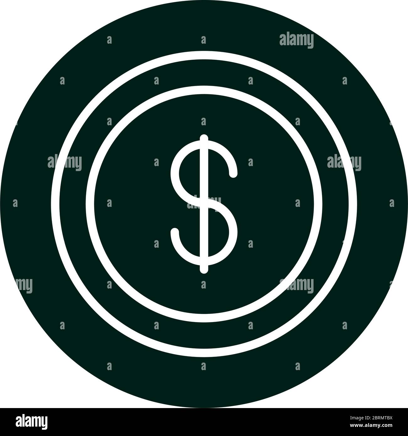 Coin block and line style icon of money financial banking commerce and ...