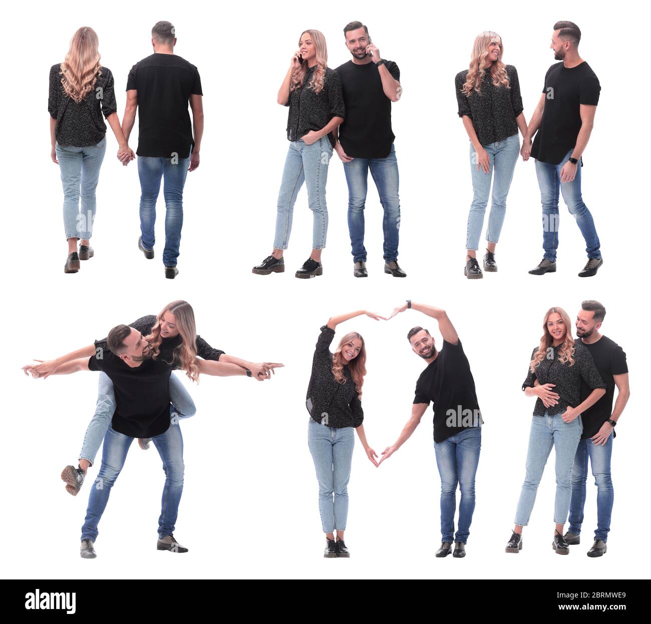 collage of photos of a beautiful young couple Stock Photo - Alamy