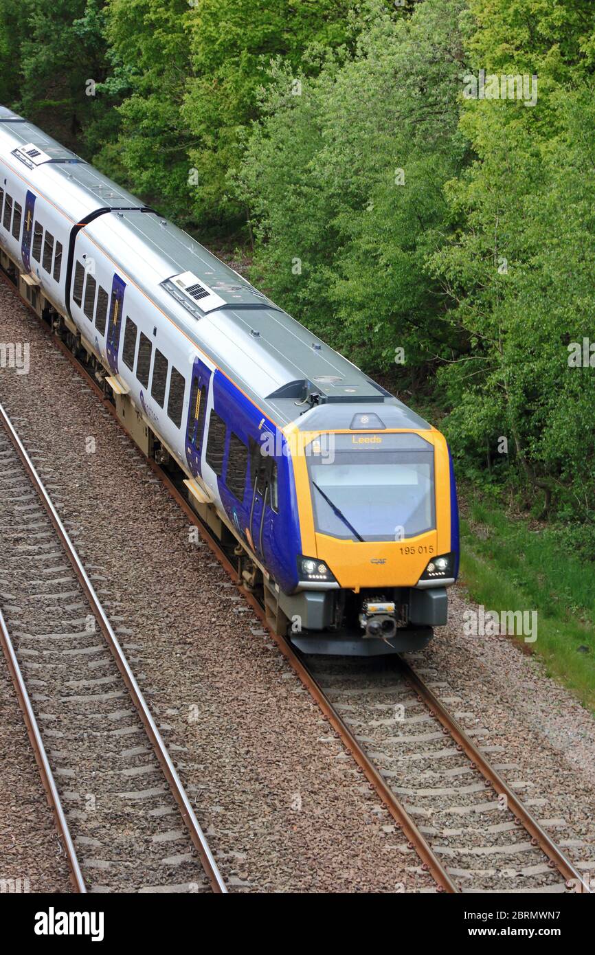 Northern Rail passenger train on trans-pennine railway route towards ...