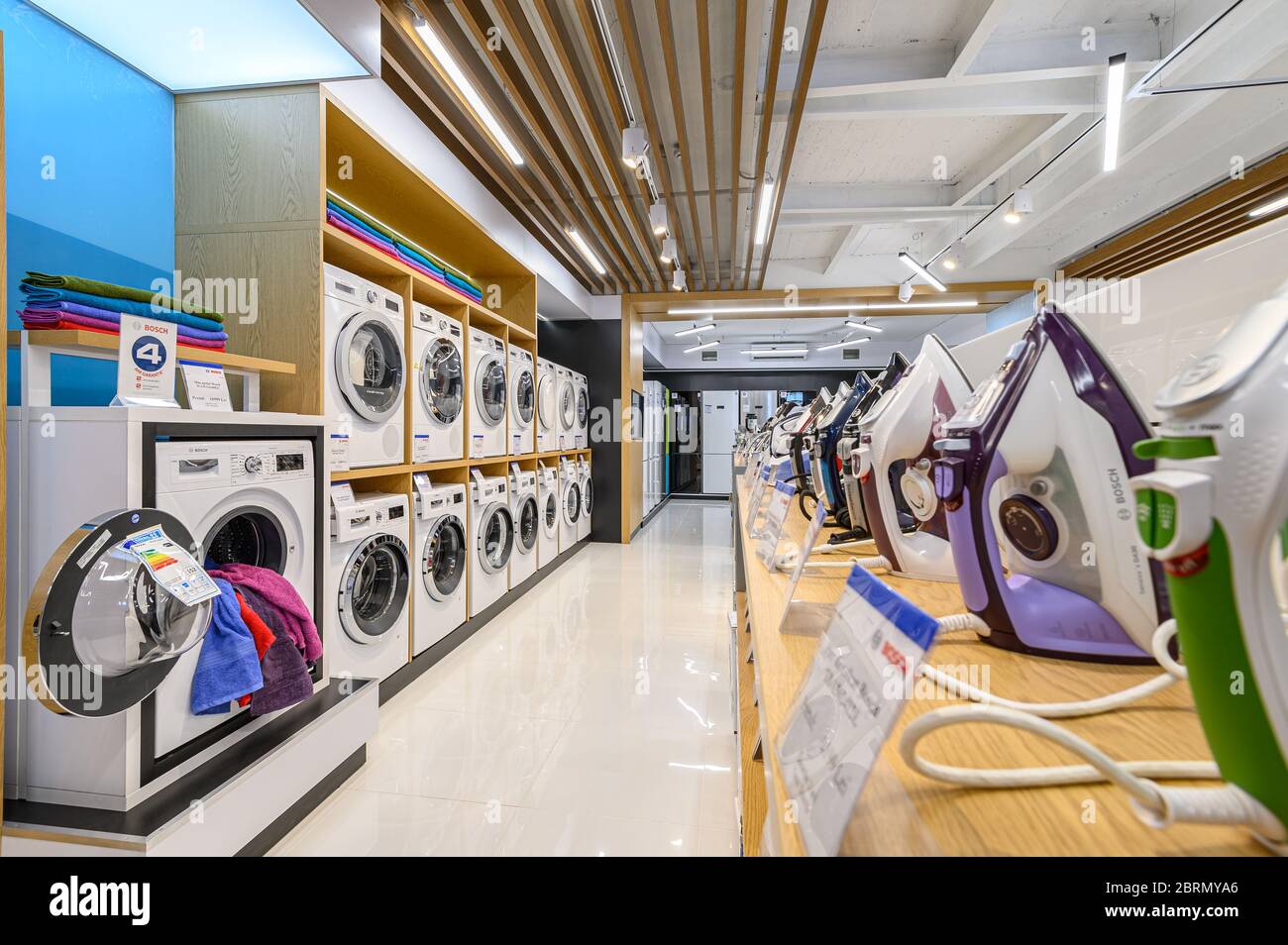 Interior of premium domestic appliance store Stock Photo - Alamy
