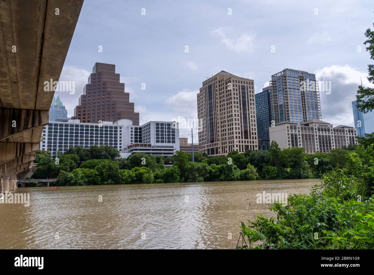 Vie of Downtown Austin Skyline From Under the Congress St Bridge During ...