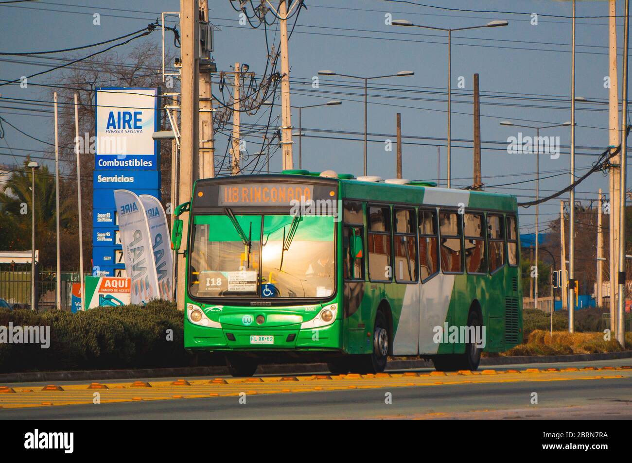 Santiago, Chile - July 2016: A public transport bus in Santiago Stock ...