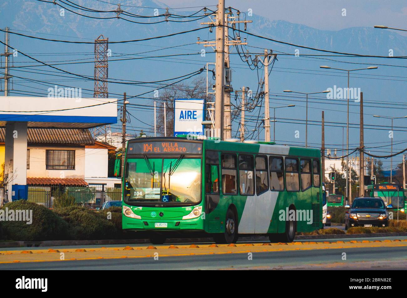 Santiago, Chile - July 2016: A public transport bus in Santiago Stock ...