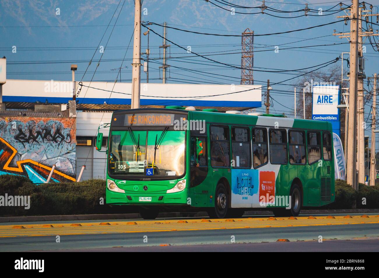 Santiago, Chile - July 2016: A public transport bus in Santiago Stock ...